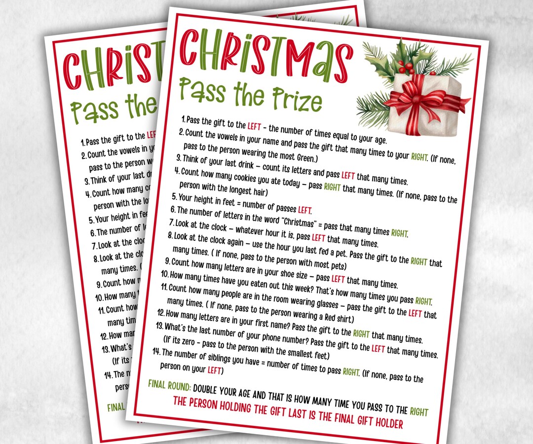 Pass the Present Christmas Game, Left Right Game, Pass the Parcel ...