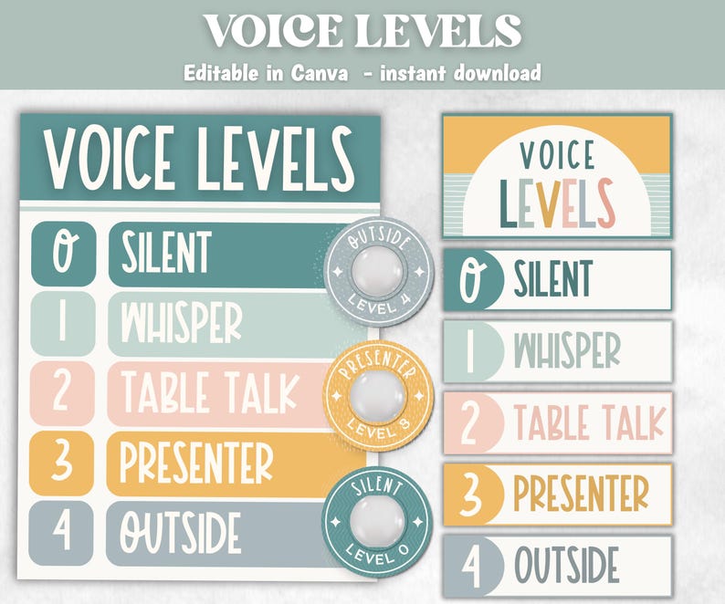 Voice Level Chart, Class Voice Level, Voice Level Display, Noise Level ...