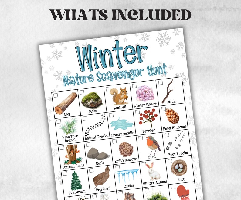Winter Nature Scavenger Outdoor Activity, Printable Outdoor Activity ...
