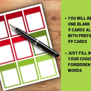 Christmas Taboo | Don't Say | Forbidden Words | Christmas Printable ...