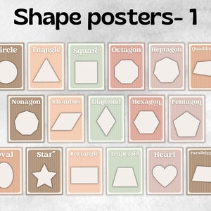 Shape Flash Cards, Learning Shapes, Classroom Posters, Educational ...