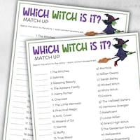 Which Witch Game Printable Halloween Witch Matching Game Witches ...