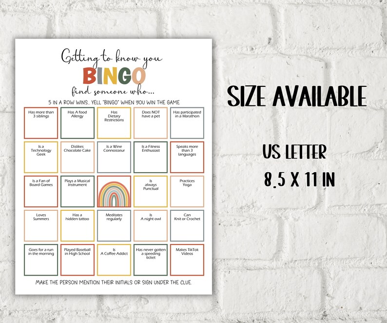 Find the Guest Human Bingo I Family Reunion Game I Team Building Game I ...