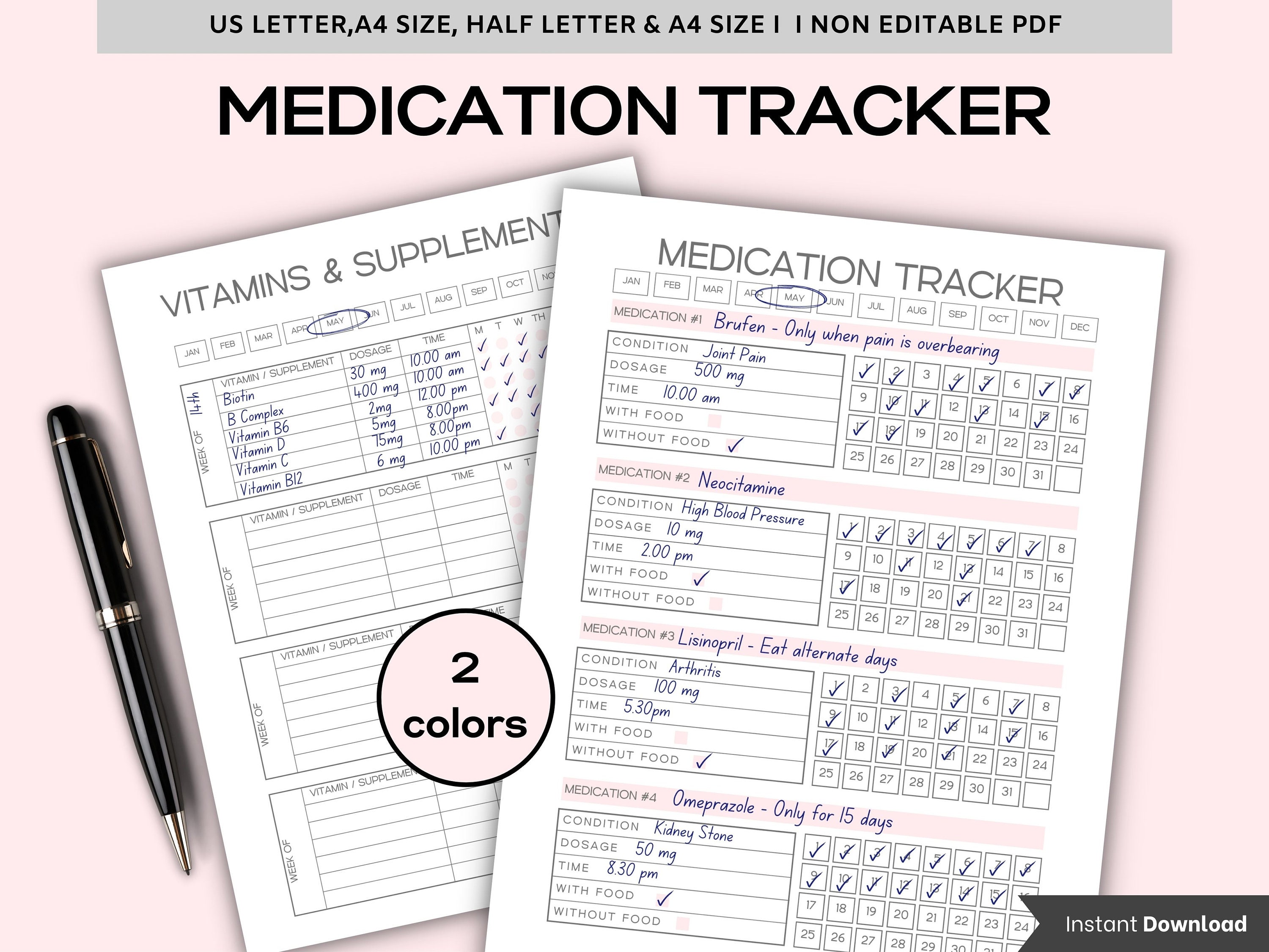 Medication Tracker I Medication Log I Medication List I - Etsy Australia