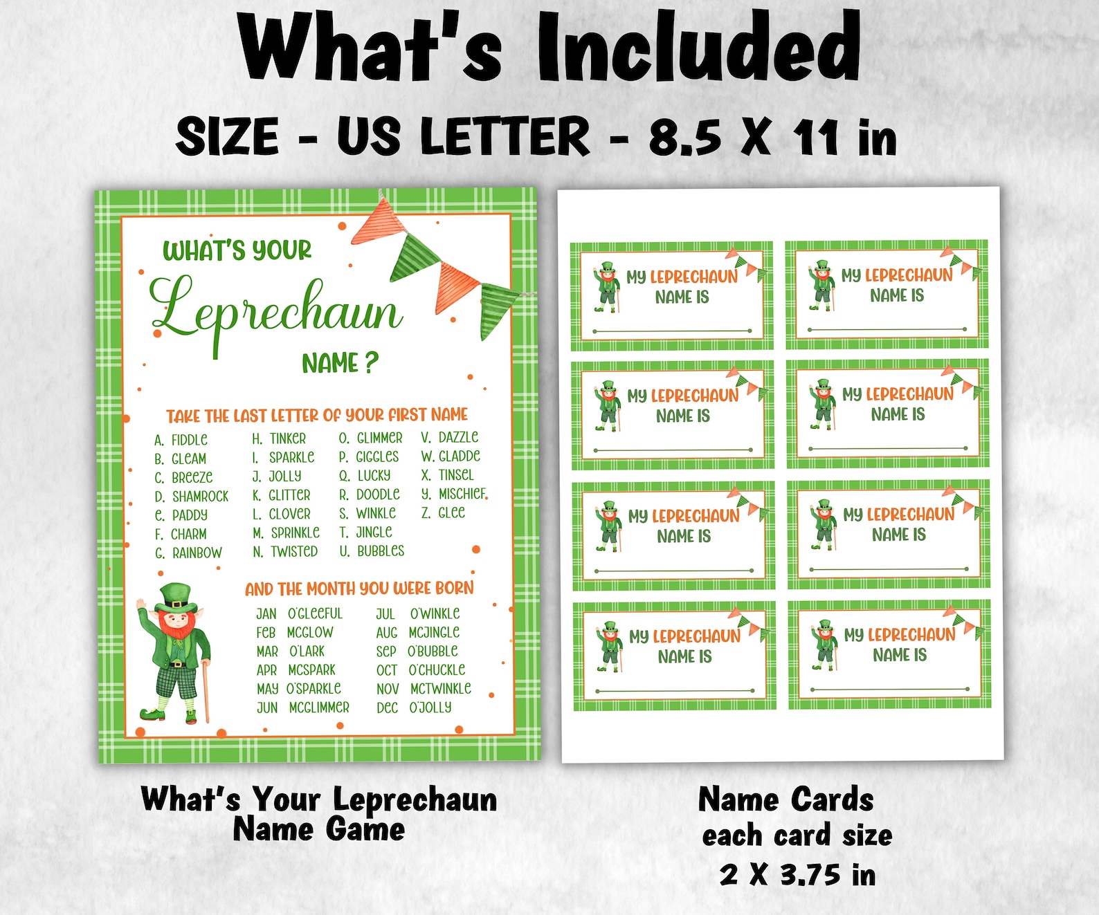 What's Your Leprechaun Name, St Patricks Day Games, Leprechaun Name Tag ...