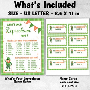 What's Your Leprechaun Name, St Patricks Day Games, Leprechaun Name Tag ...
