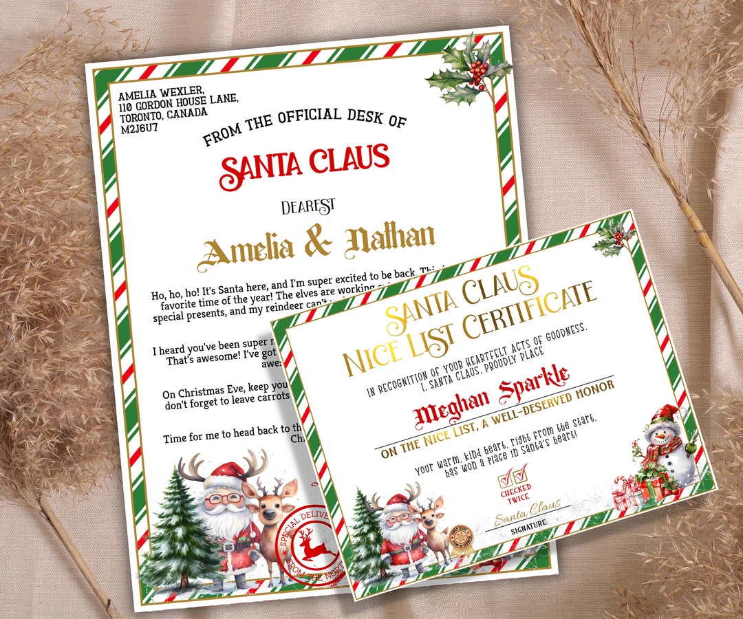 Stocking Stuffer I Custom Santa Letter | Editable Santa Letter ...