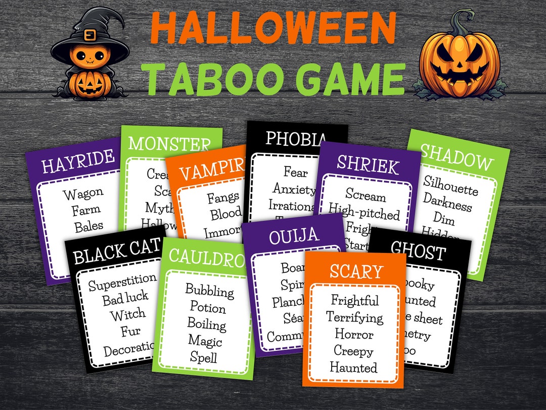 Taboo Halloween I Halloween Party Game I Halloween Activities I Family ...