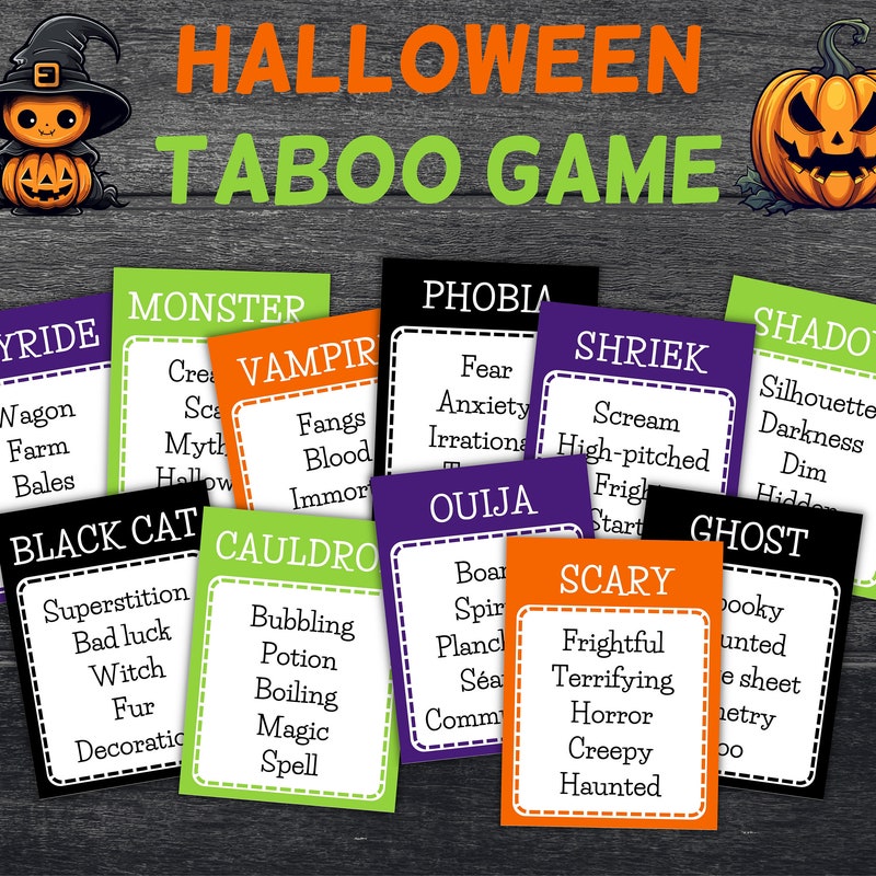 Halloween Taboo Games - Etsy