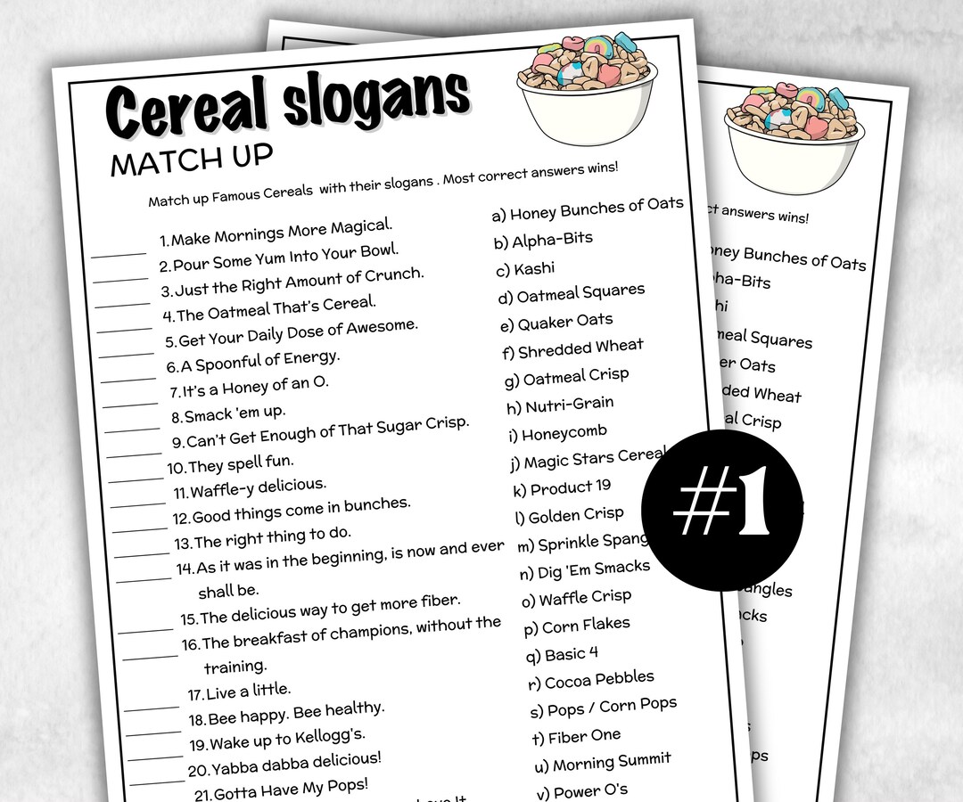 Cereal Slogan Trivia, TV Commercial Trivia, Ad Slogan Office Party ...