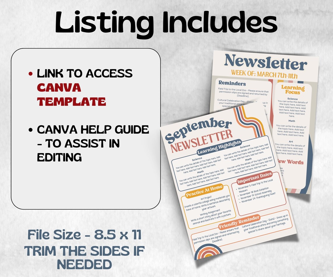Editable School Newsletter Template, Classroom Newsletter, Teacher ...