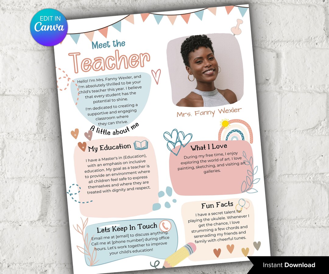 Meet the Teacher Editable I I Meet the Teacher Boho Template I Editable ...