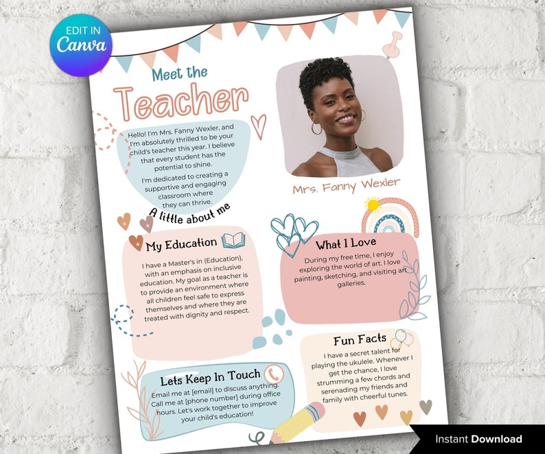 Meet the Teacher Editable I I Meet the Teacher Boho Template I Editable ...