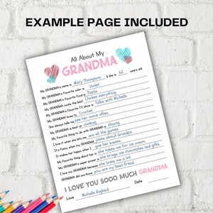 All About My Grandma Fill in the Blank I Grandma Birthday Gift I About ...