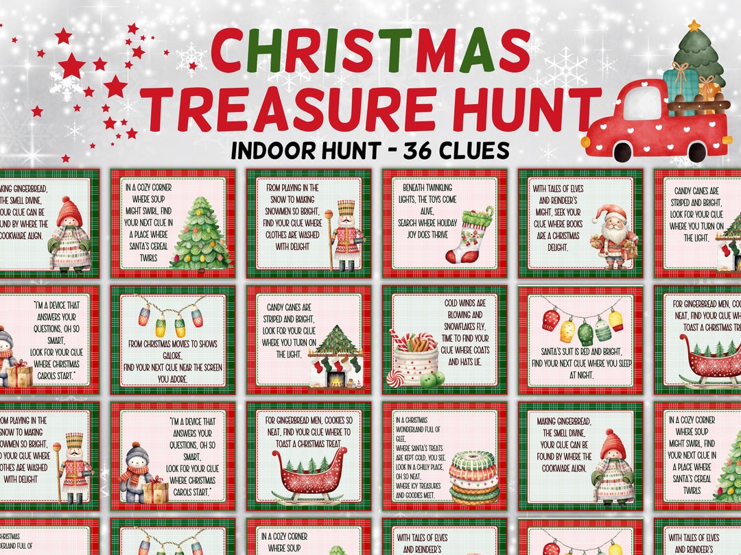 Xmas Scavenger Hunt Activity Indoor Scavenger Hunt Christmas Elf ...