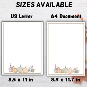 Printable Autumn Stationery, Letter Writing Paper, Fall Stationary Note ...