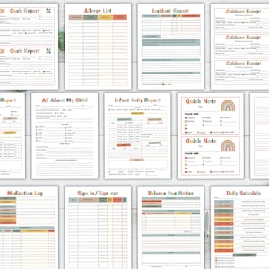 Daycare Forms Bundle, Starter Kit, Childcare Forms, Inhome Daycare ...
