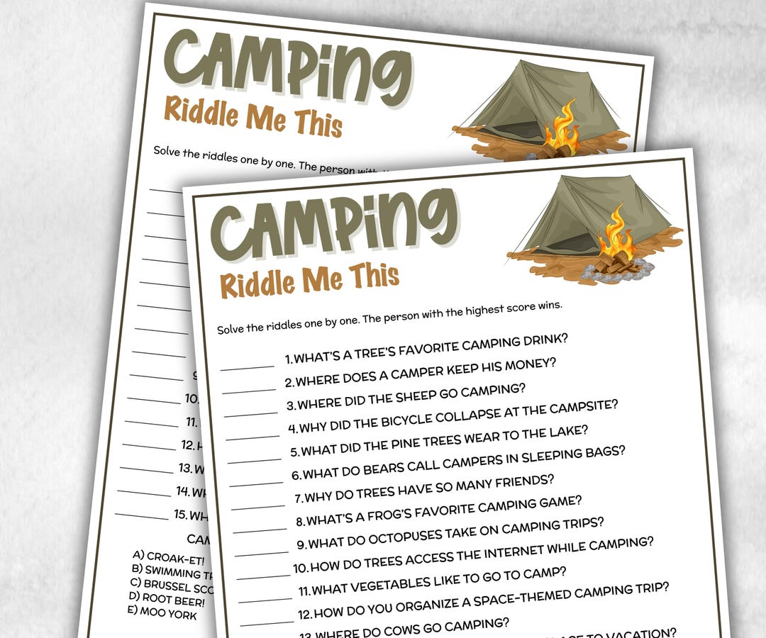 Summer Camp Riddles Jokes, Riddle Me This, Summer Birthday, Camping ...