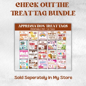 Appreciation Treat Tag, Volunteer Thank You Tag, End of Year Snack ...