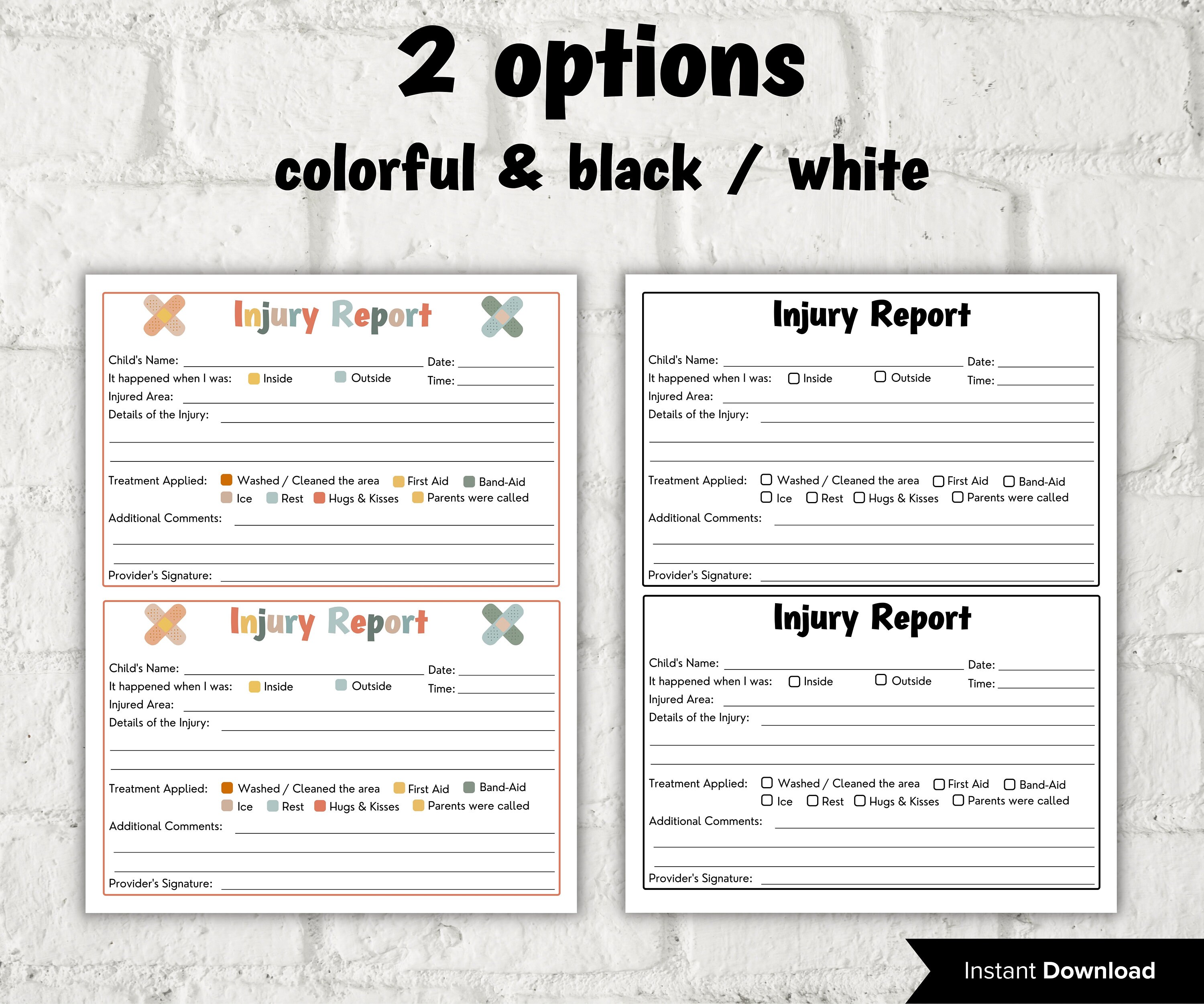 Home Daycare Ouch Report I Injury Report I Incident Report - Etsy