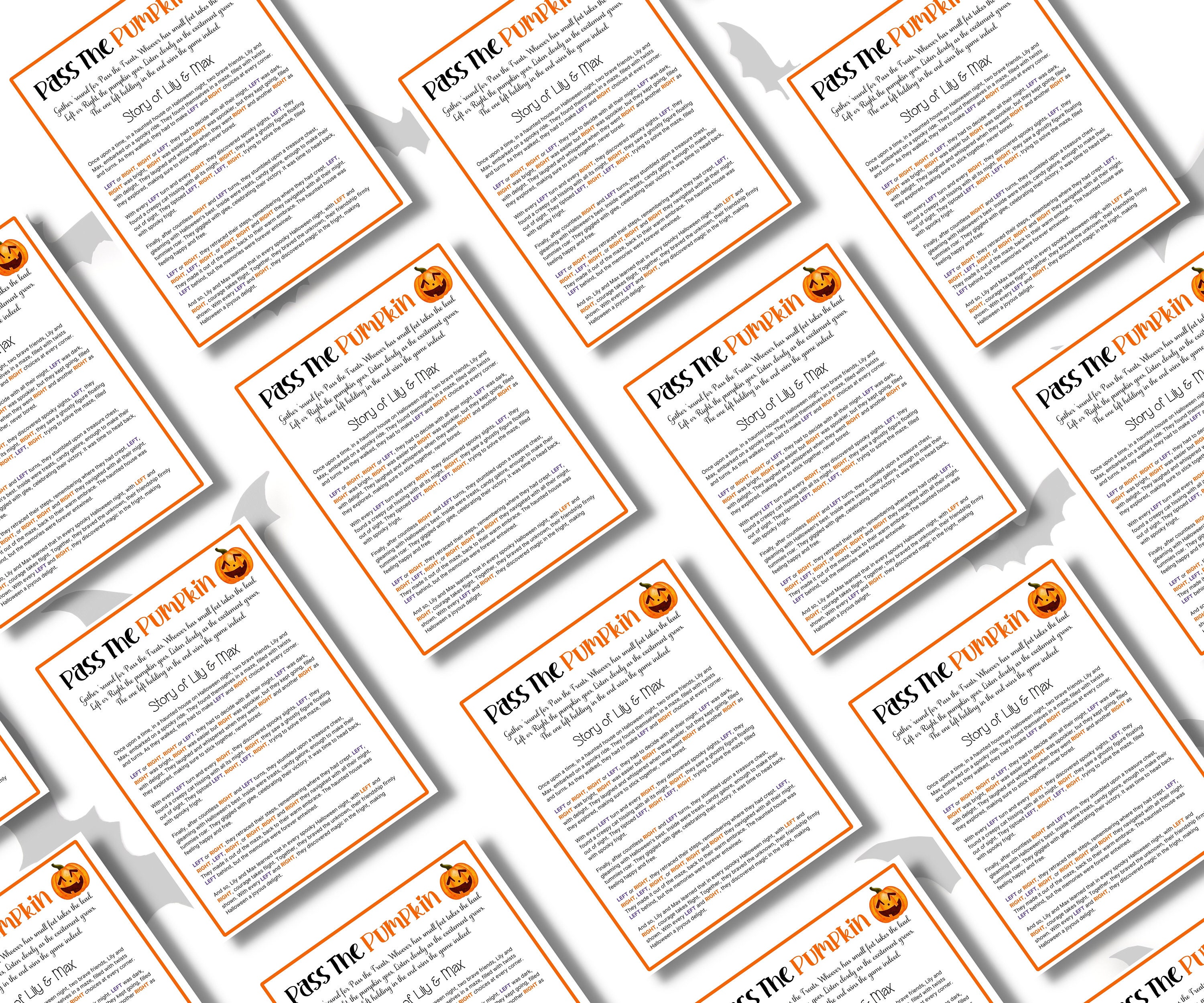 Halloween Pass the Prize Game Left Right Game Halloween - Etsy