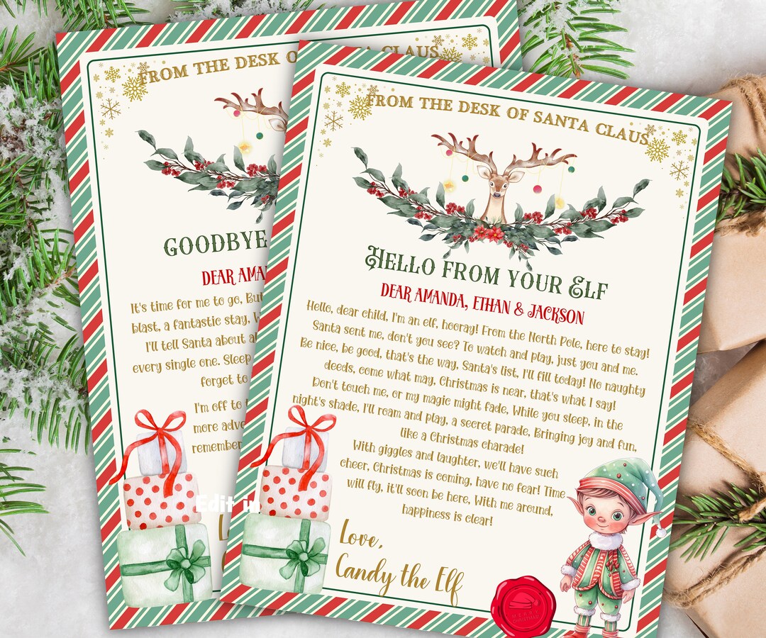 Editable Hello From Elf, Elf Arrival Letter, I'm Back Letter, From Elf ...