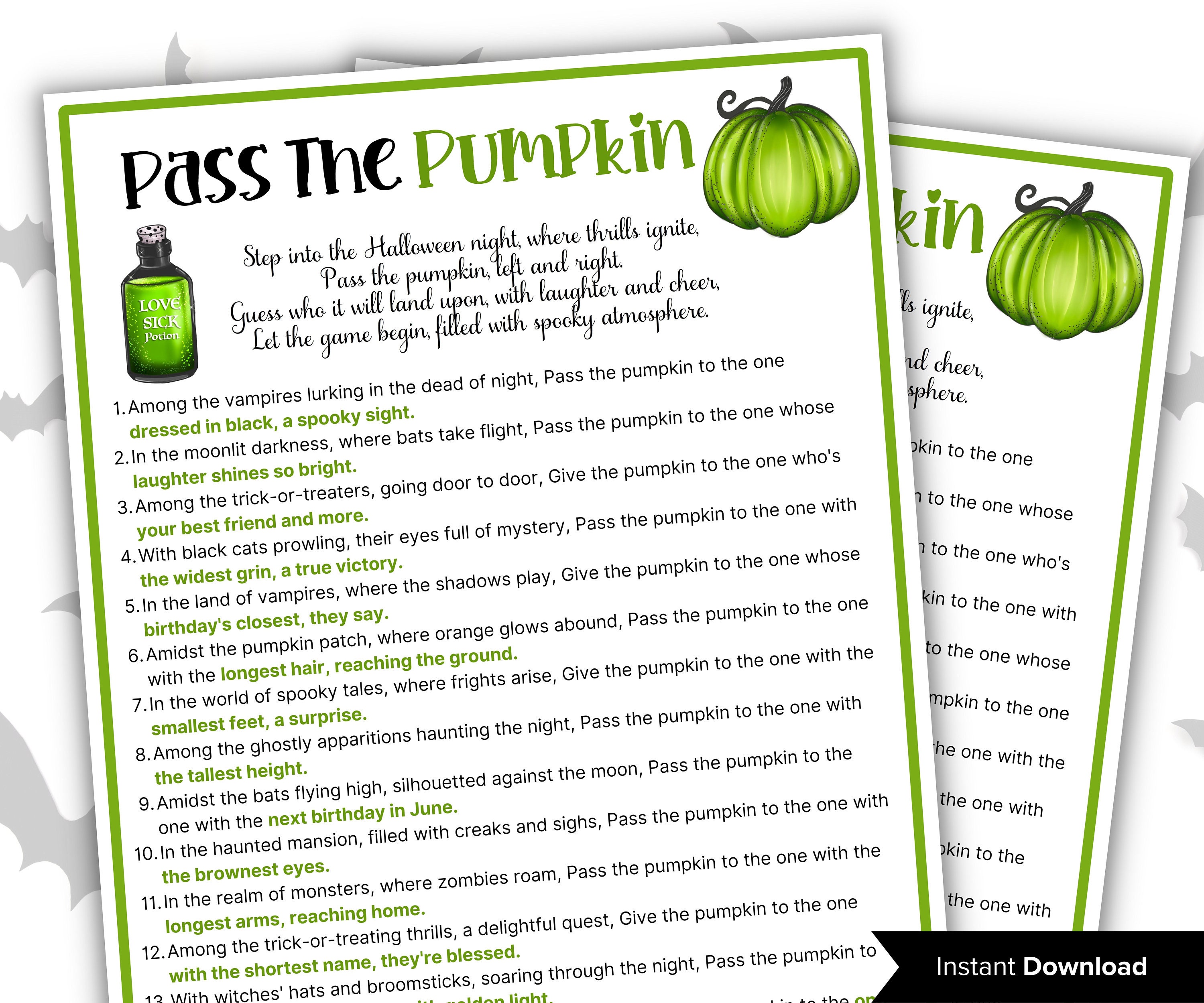 Halloween Left Right Game Pass the Prize Game Halloween - Etsy
