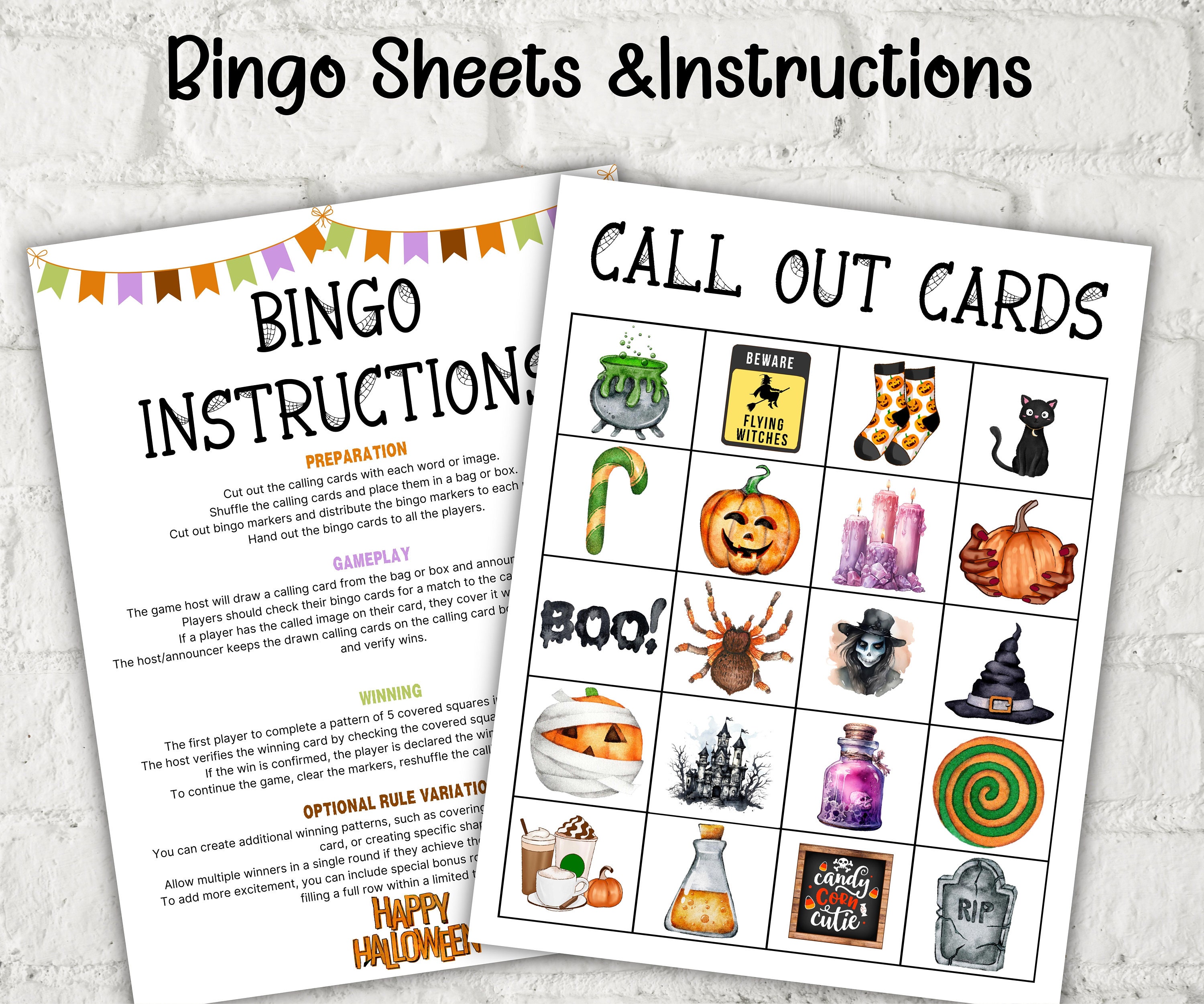 Halloween Candy Bingo Mix and Mingle Bingo Cards Halloween - Etsy