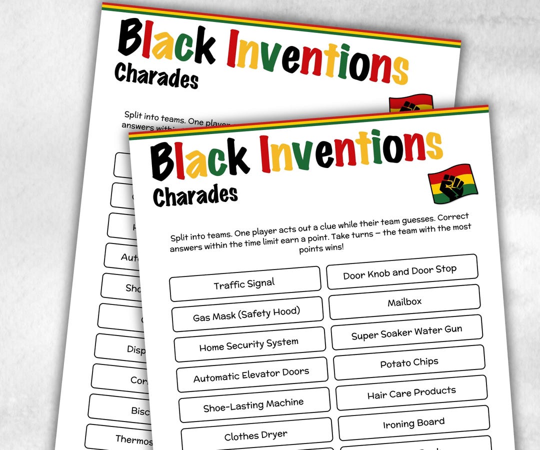 Black Invention Charades, Black Independence Games, Freedom Day ...