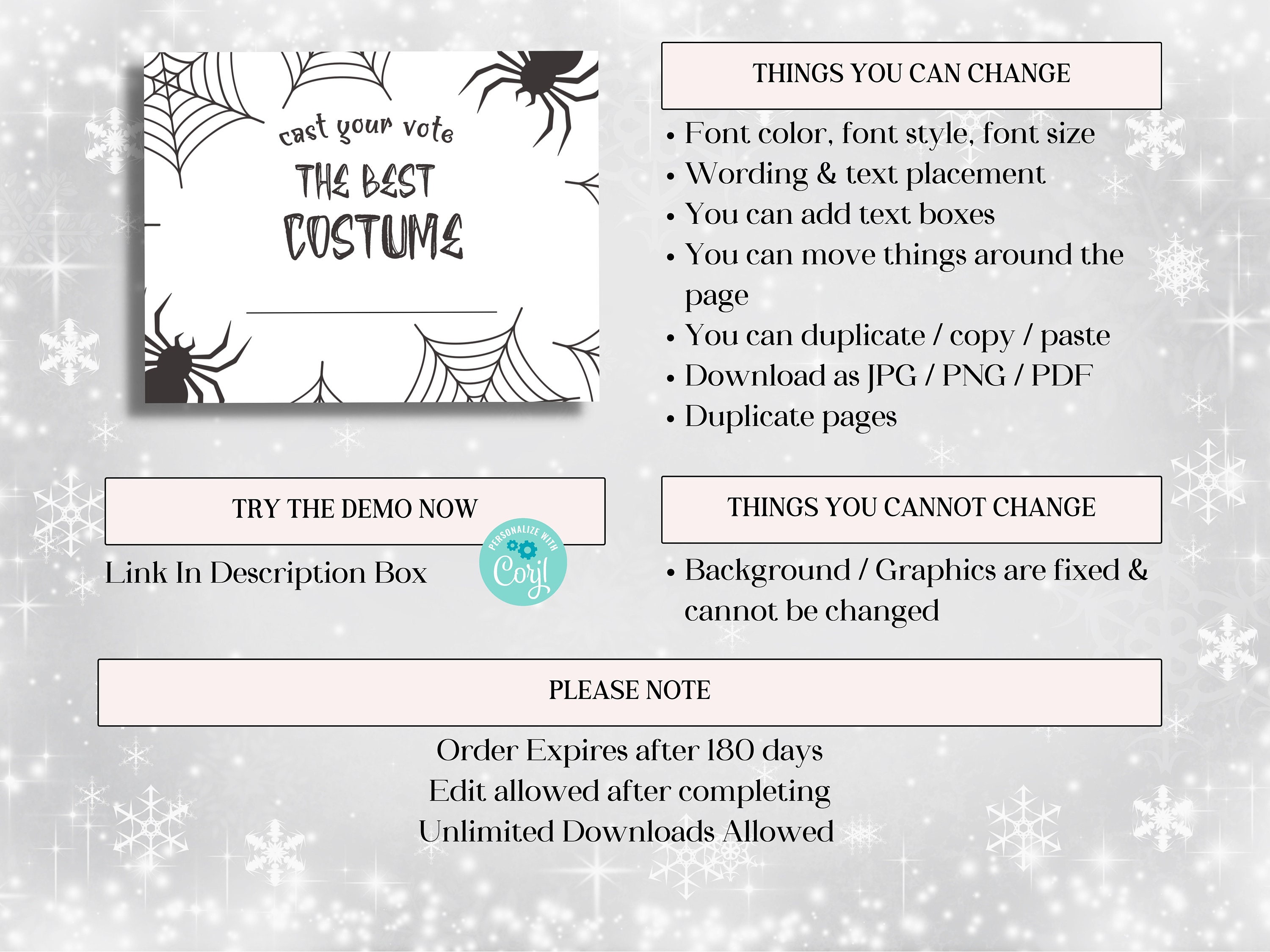 Costume Contest Voting Card | Editable Printable Voting Cards | Be A ...