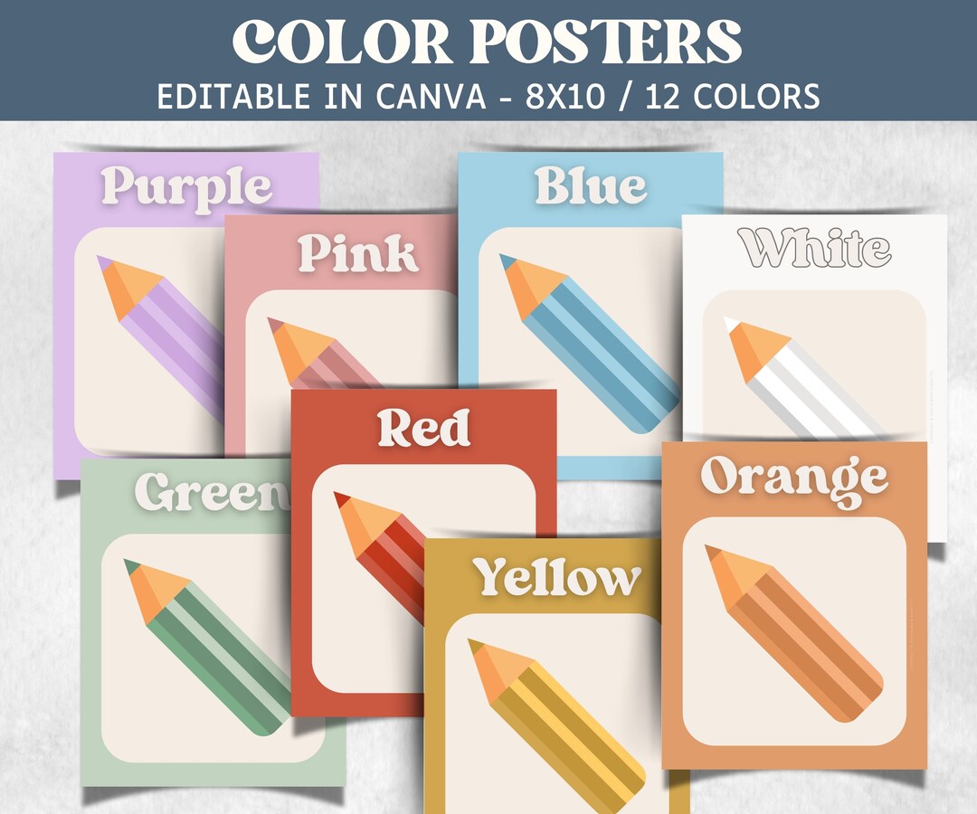 Classroom Color Poster, Educational Posters, Learning Colors, Printable ...