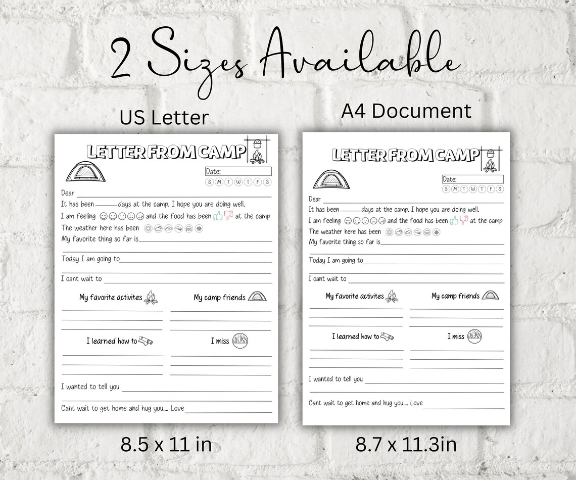 Letter From Camp Summer Camp Letter Fill in the Blanks Camp - Etsy