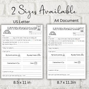 Letter From Camp, Summer Camp Letter, Fill in the Blanks Camp Letter ...