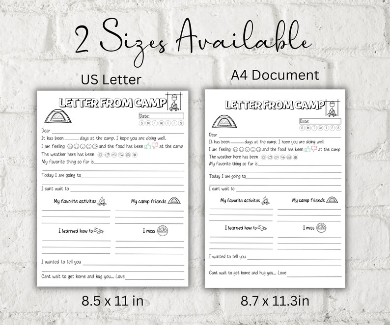 Letter From Camp, Summer Camp Letter, Fill in the Blanks Camp Letter ...