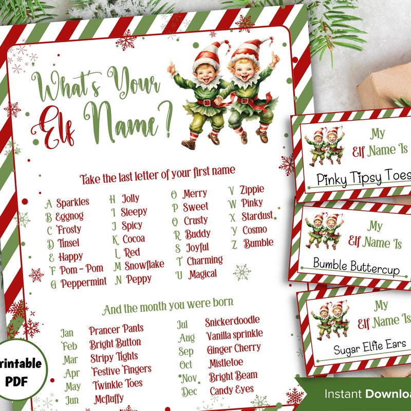 Funny Elf Name Game - Etsy