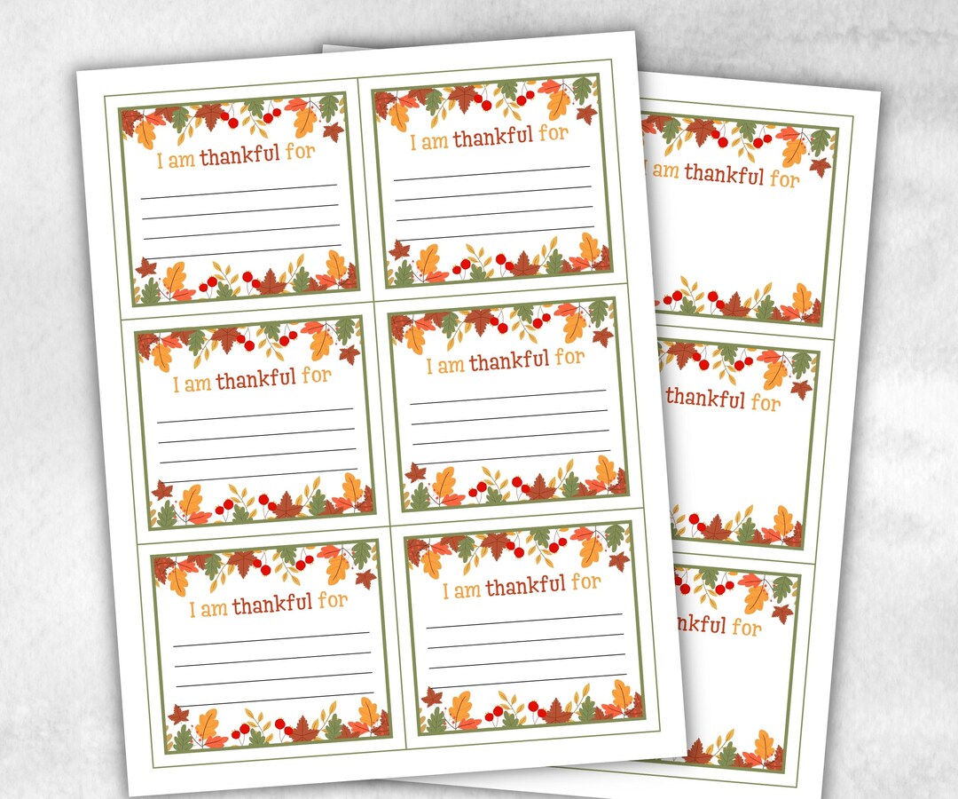 I Am Thankful for Cards, I Am Grateful for Cards, Thanksgiving ...
