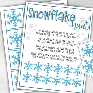 Snowflake Scavenger Hunt, Kids Snowflake Theme Party, Snowflake ...