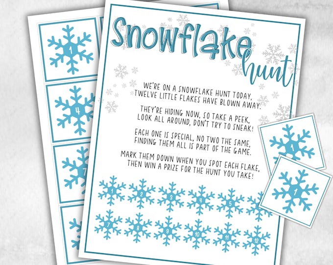Snowflake Scavenger Hunt, Kids Snowflake Theme Party, Snowflake ...