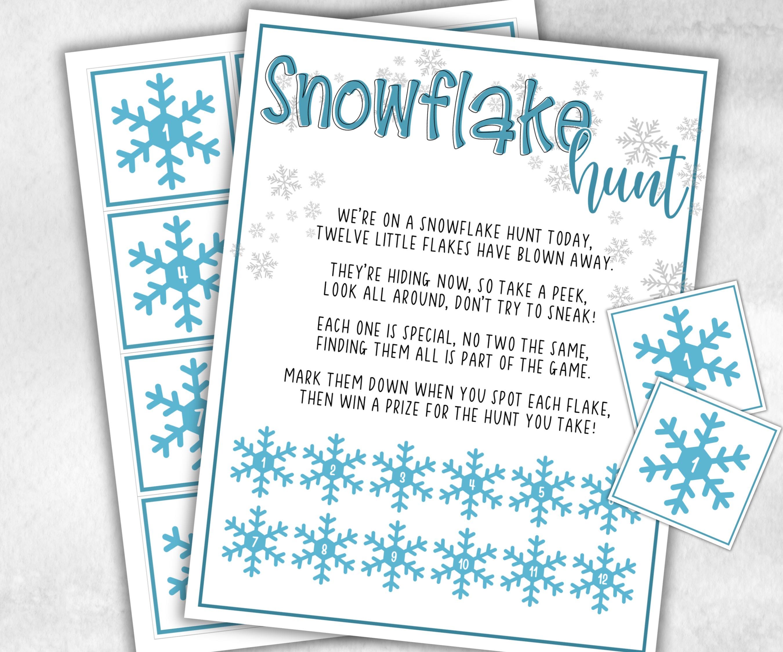 Snowflake Scavenger Hunt, Kids Snowflake Theme Party, Snowflake ...