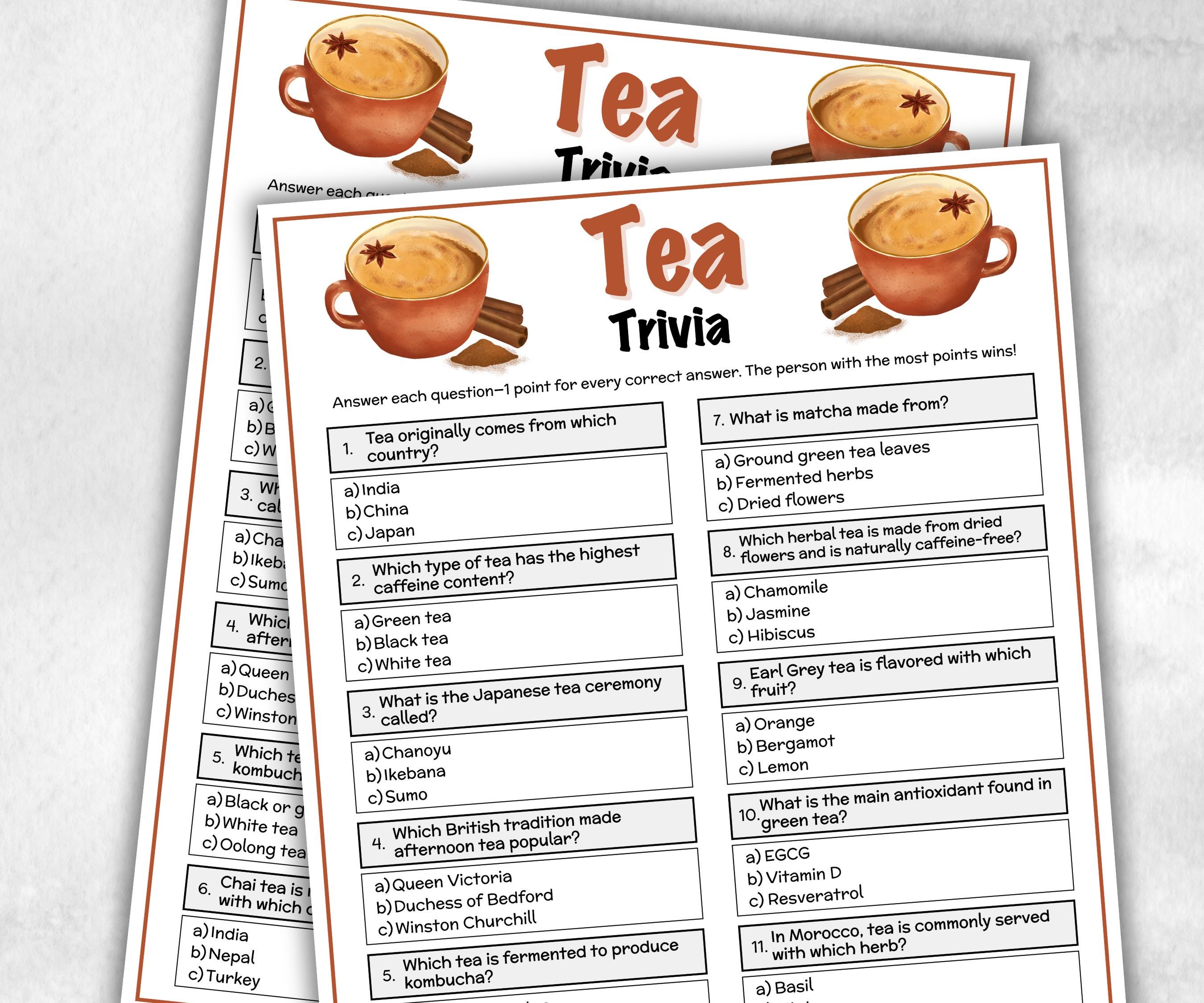 Tea Trivia, Tea Party Birthday Activities,afternoon Tea Party, Garden ...