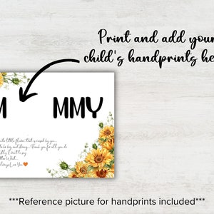 Sunflower Mother's Day Handprint I Mother's Day Keepsake I Mother's Day ...