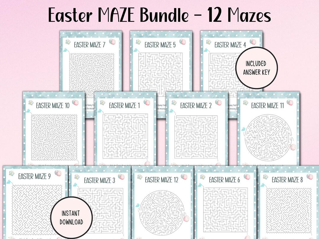 Easter Mazes Bundle I Printable Easter Games I Activity for Kids I ...