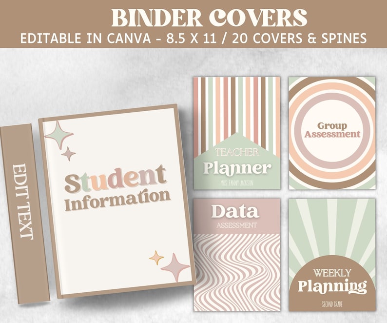 Neutral Classroom Organization Bundle, Flip Calendar, Desk Tags ...