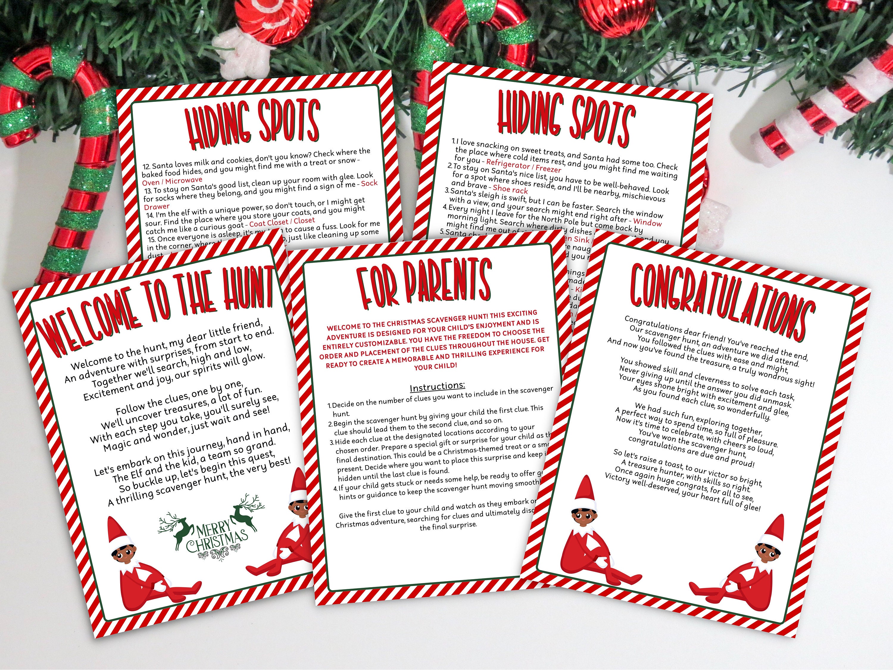 Elf Scavenger Hunt | Elf Props | Printable Elf Game | Christmas Elves ...
