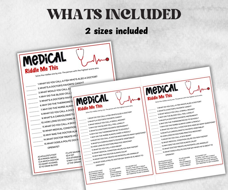 Medical Riddles Jokes, Nurse Teambuilding, Nursing School Party ...