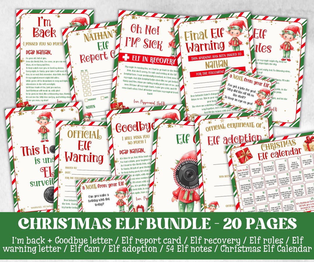 Christmas Elf Activity Bundle, Elf Arrival Letter, Elf Kit, Elf Warning ...