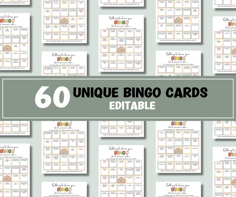Find the Guest Human Bingo Editable I Family Reunion Game I - Etsy
