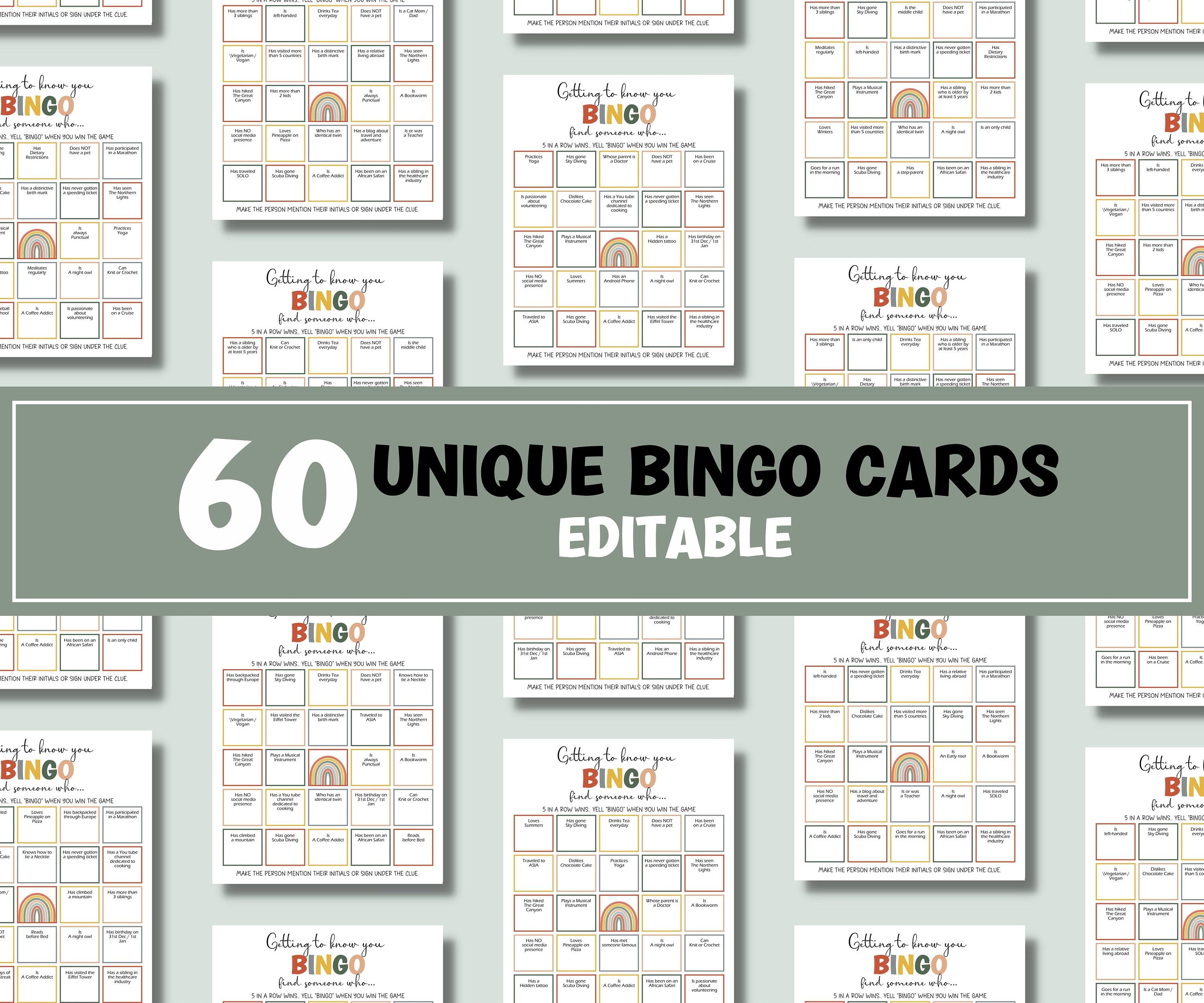 Find the Guest Human Bingo Editable I Family Reunion Game I Team ...