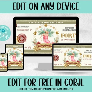 Editable Christmas Bucks, Ready to Print Christmas Play Money, North ...