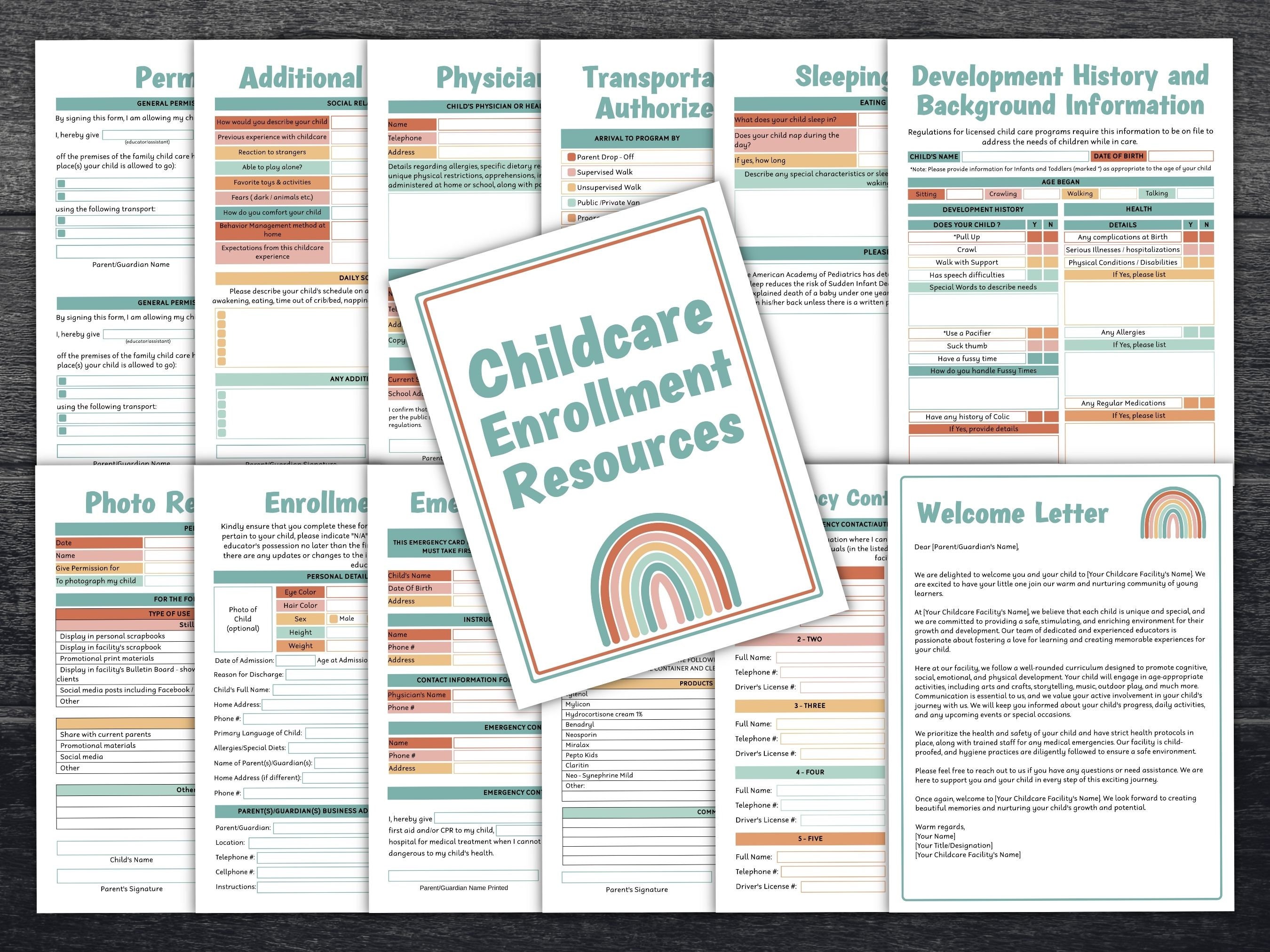 Daycare Starter Kit, Forms Bundle, Childcare Forms, Inhome Daycare ...